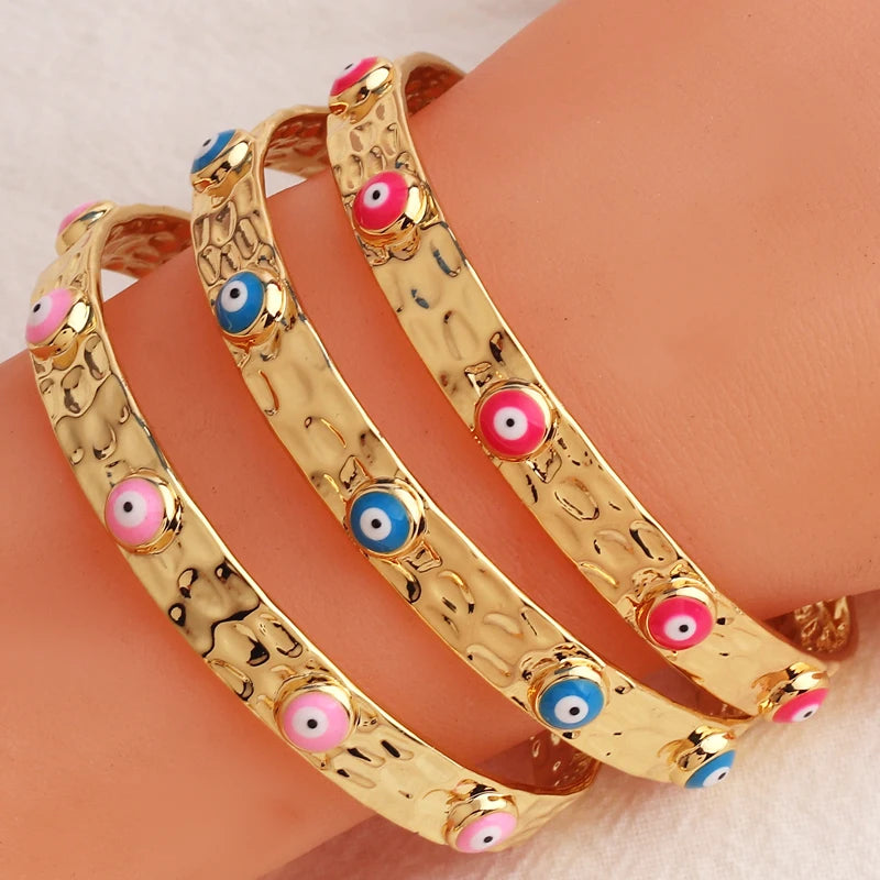 18k Evil Eye Indian Bangles – Huenaut